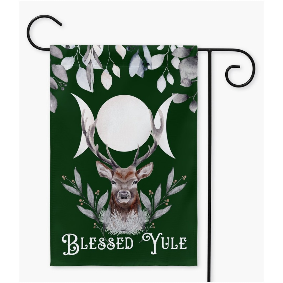 Yule Garden Flag Yule Decor Yule Altar Decor Wiccan Decor Witchy Decor ...