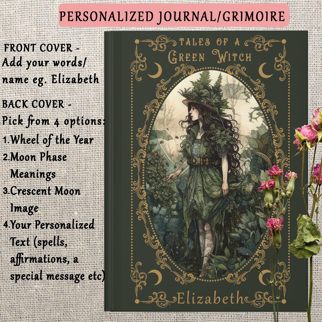 Personalized Green Witch Journal Book of Shadows Book of Spells ...