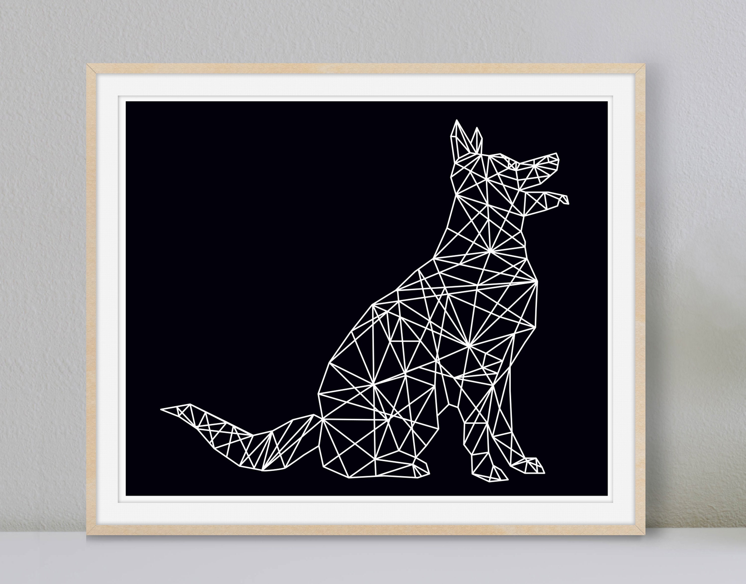 Arte moderno del perro, impresión geométrica del perro imprimible, arte ...