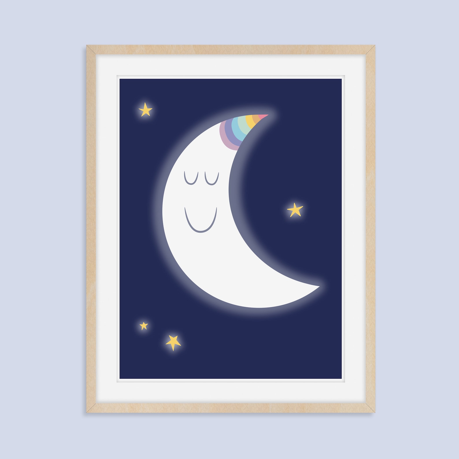 Whimsical Moon Art, Digital Download Nursery Wall Art, Kids Room Art ...
