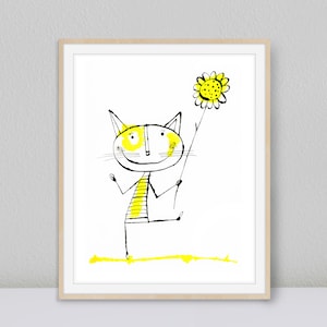 Whimsical Cat Art - Etsy