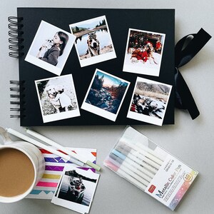 Scrapbook With 80 Black Pages Personalized Photo Included Black ...