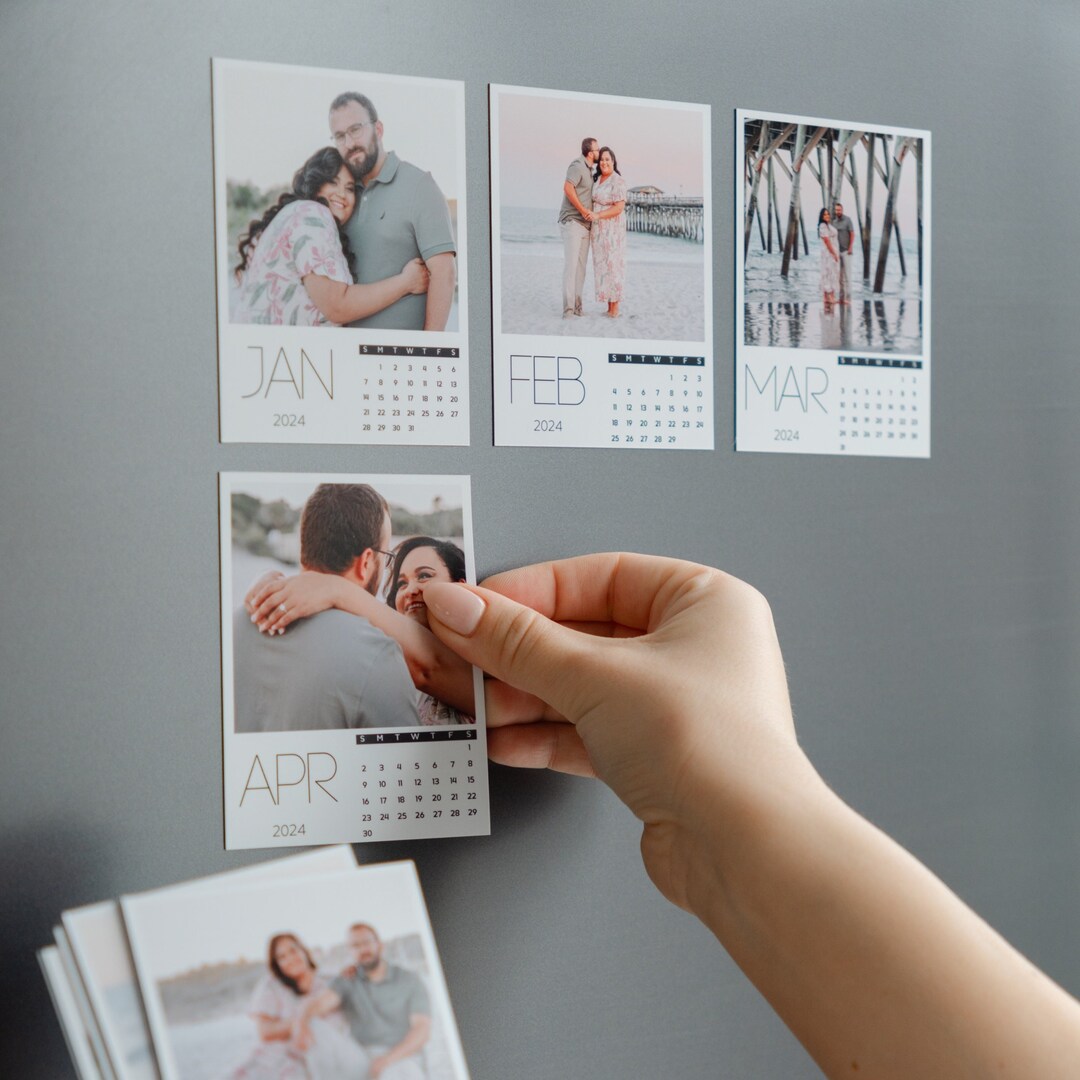 Custom Photo Magnetic Calendar Personalized Fridge Magnet Calendar 2025 ...