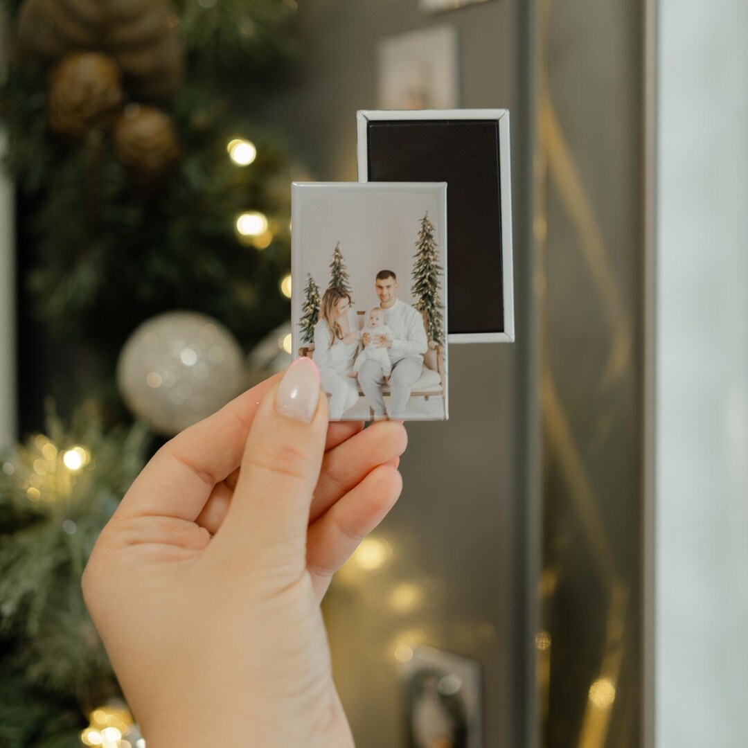 Button Magnets Christmas Custom Photo Personalized Gift for Mom Picture ...