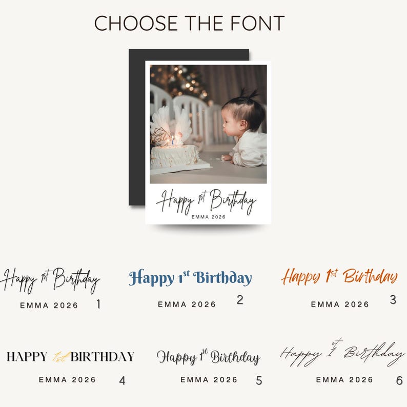 First Birthday Magnets: Custom Baby Birthday Magnet, Flexible Photo ...