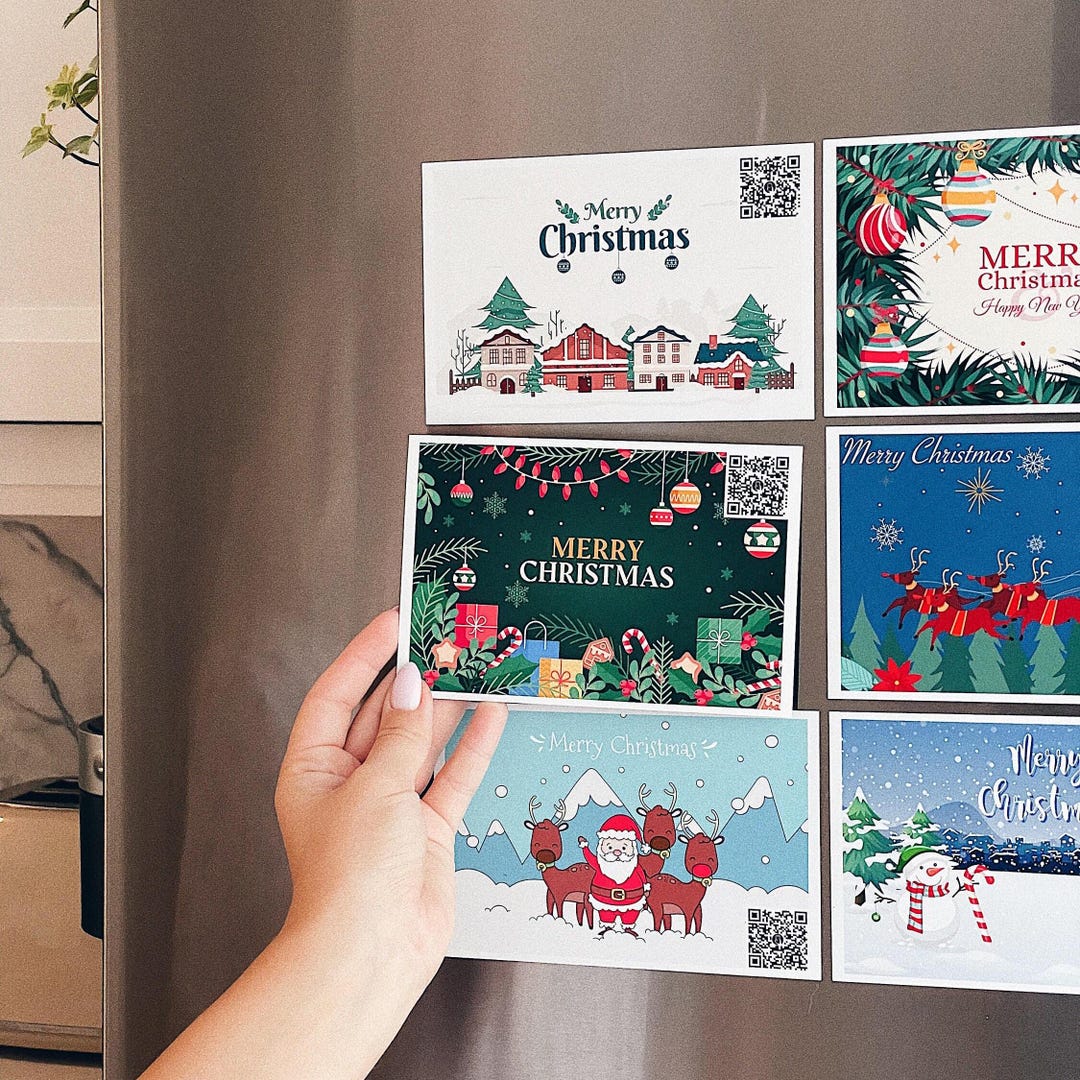 Christmas Magnets Gift: Augmented Reality Magnet With QR Code, Holiday ...