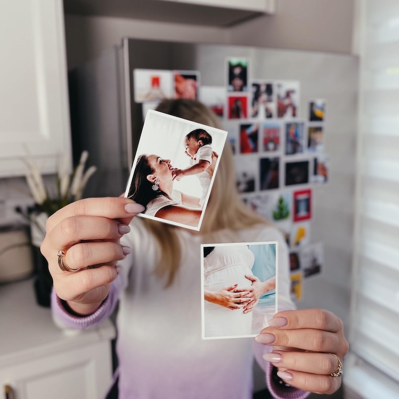 Snap Photo Magnets for Home Decor 1st Anniversary Gift Custom Fridge ...