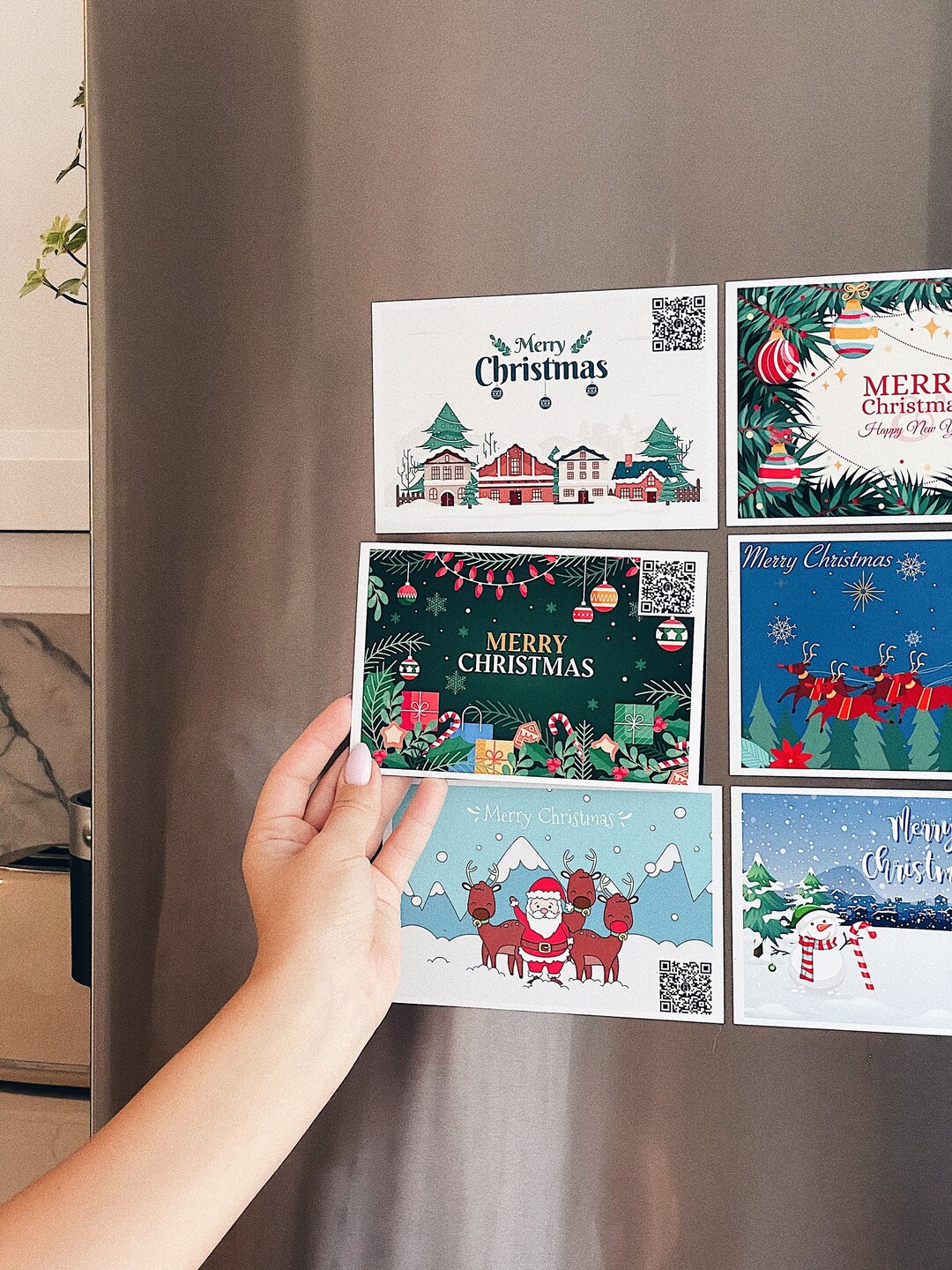 Personalized Christmas Cards Fridge Magnet Holiday Card Live Custom ...