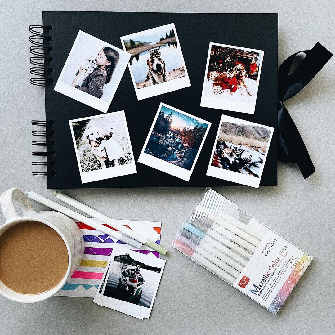 Photo Scrapbook With Black Pages Graduation Album Photo Journal With ...