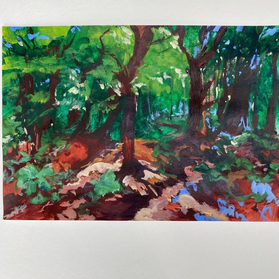 Forest Landscape Painting Original Art Into the Trees - Etsy