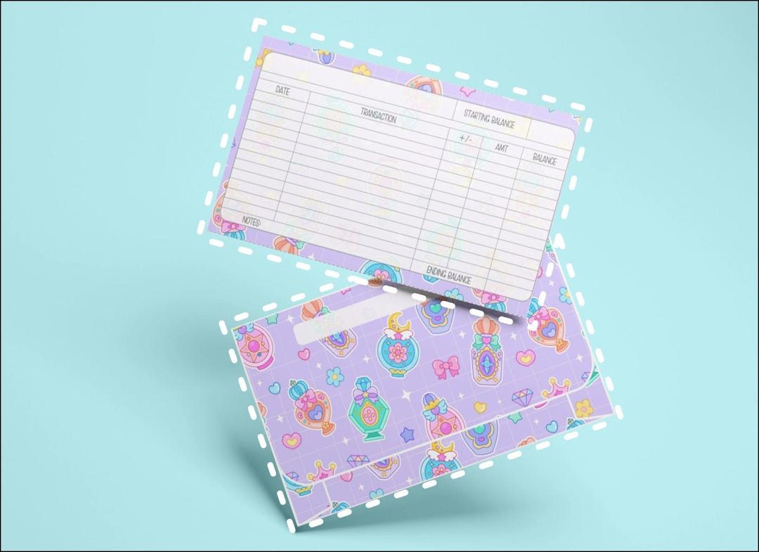 Cash Stuffing Envelope Printable, Magical Girl Kawaii Cute, Purple ...