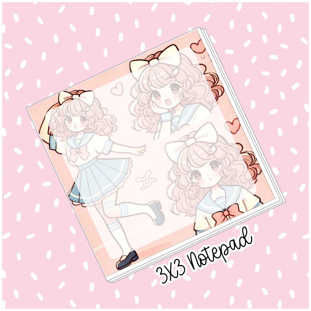 Note Pad Printable, Sailor, Kawaii Cute, Coquette, Stationary Printable ...