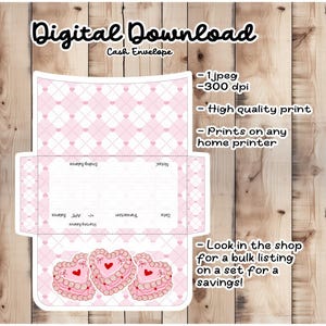 Cash Stuffing Envelope Printable, Coquette Cake, Kawaii Cute, Christmas ...