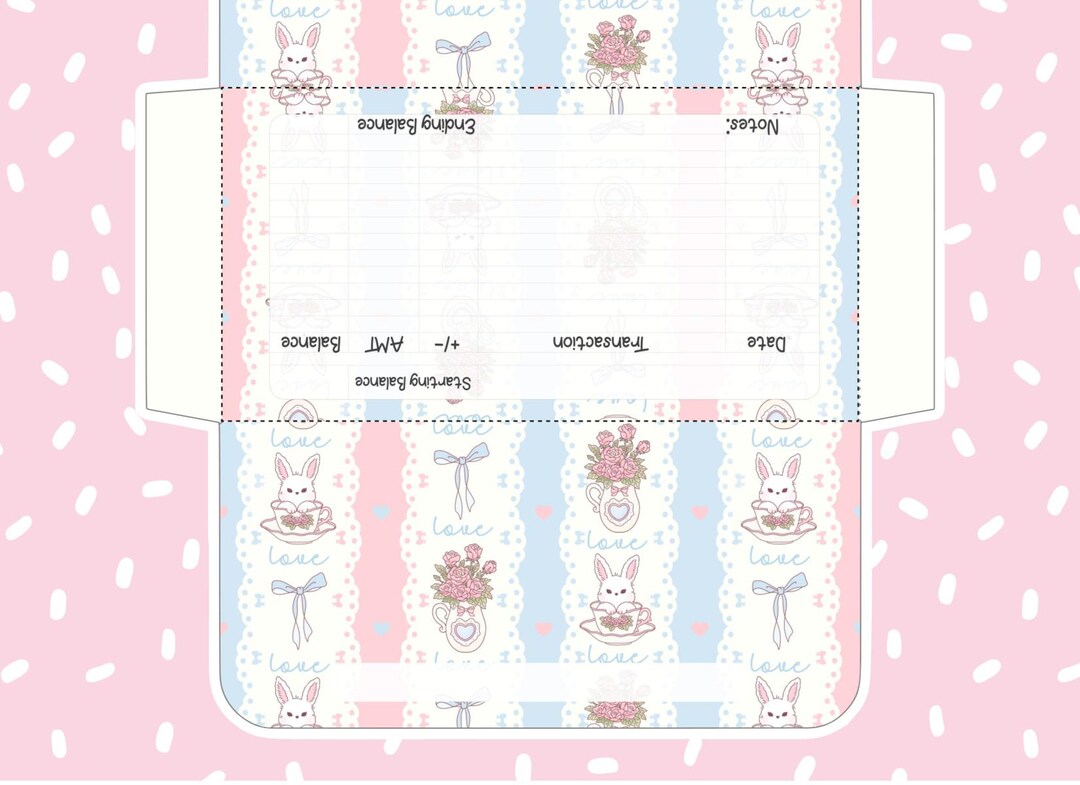 Cash Stuffing Envelope Printable, Vintage Floral Chic, Kawaii Cute ...