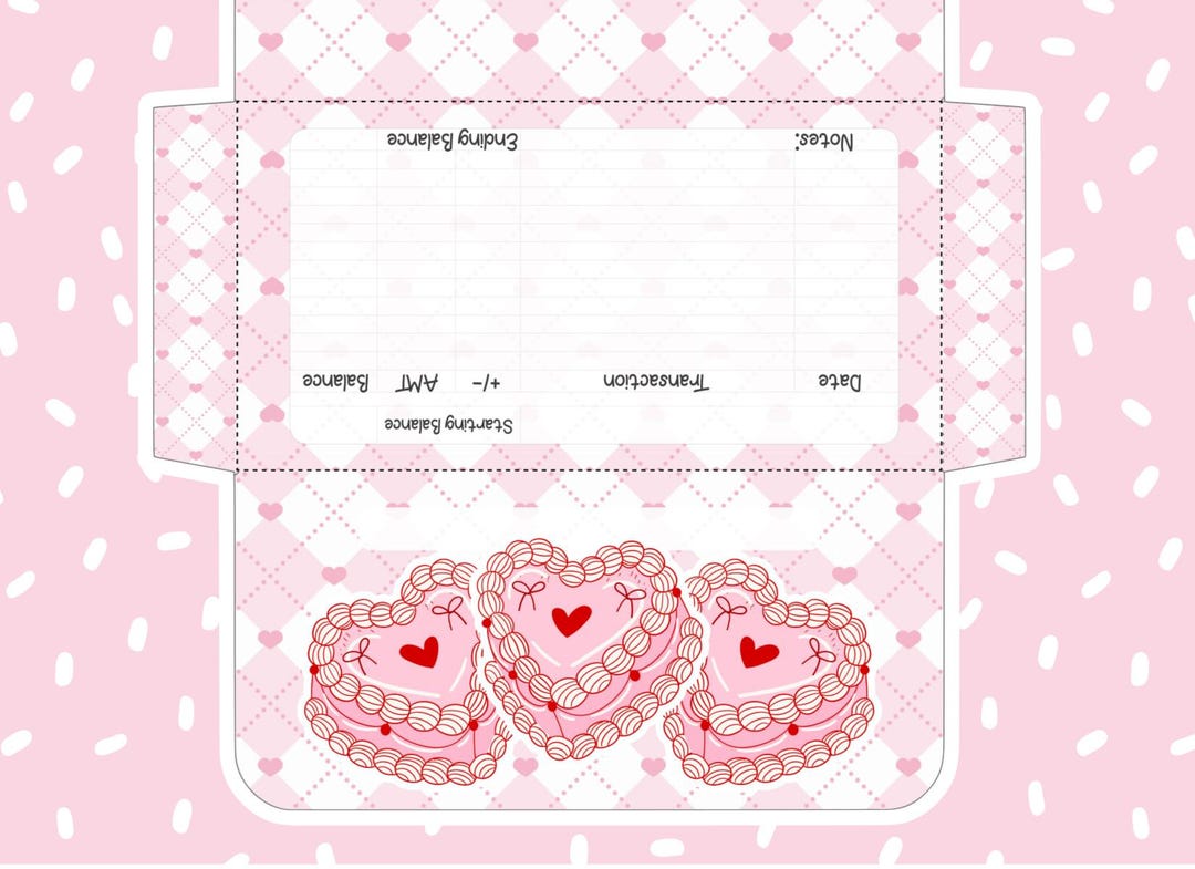 Cash Stuffing Envelope Printable, Coquette Cake, Kawaii Cute, Christmas ...
