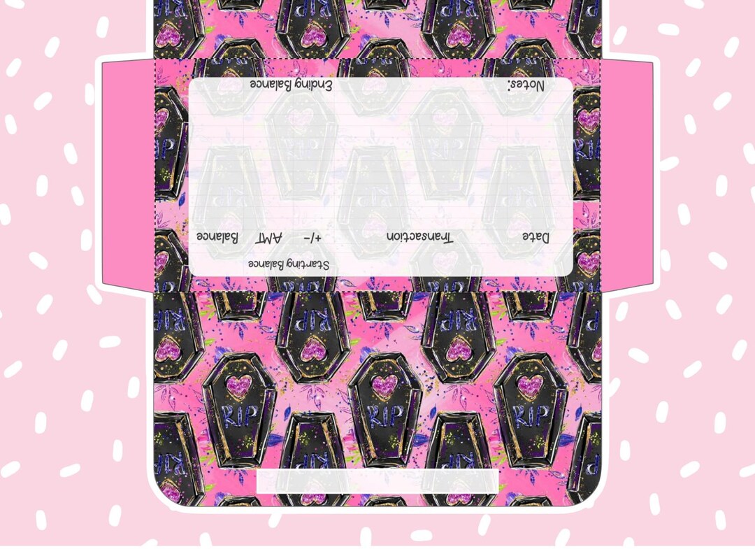 Cash Stuffing Envelope Printable, Goth Coffin, Kawaii Cute, Pastel Goth ...