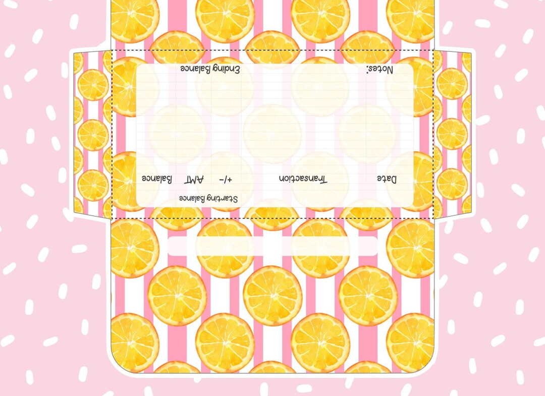 Cash Stuffing Envelope Printable, Pretty Lemon, Kawaii Cute, Pastel ...