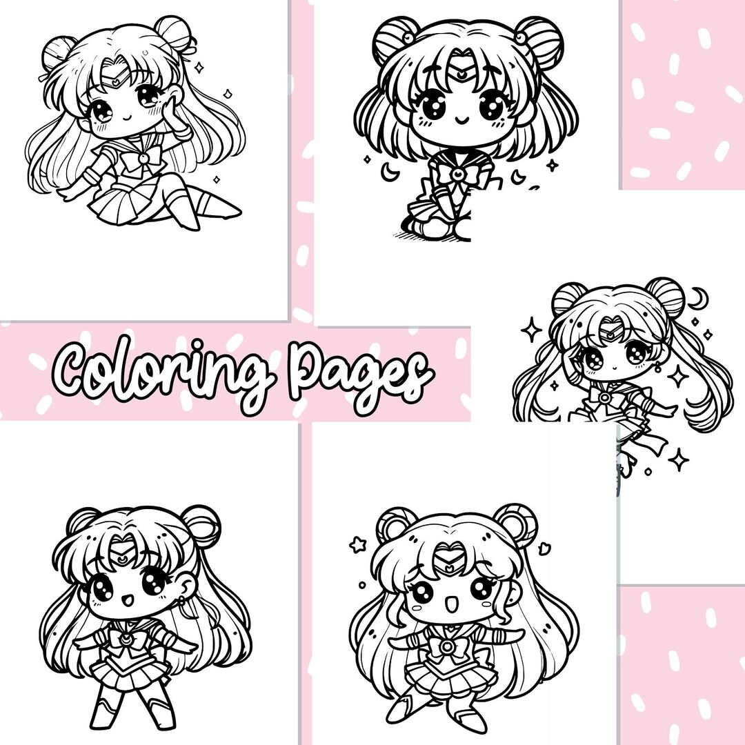 Coloring Book Pages Printable, Magical Girls, Kawaii Chibi Anime Cute ...