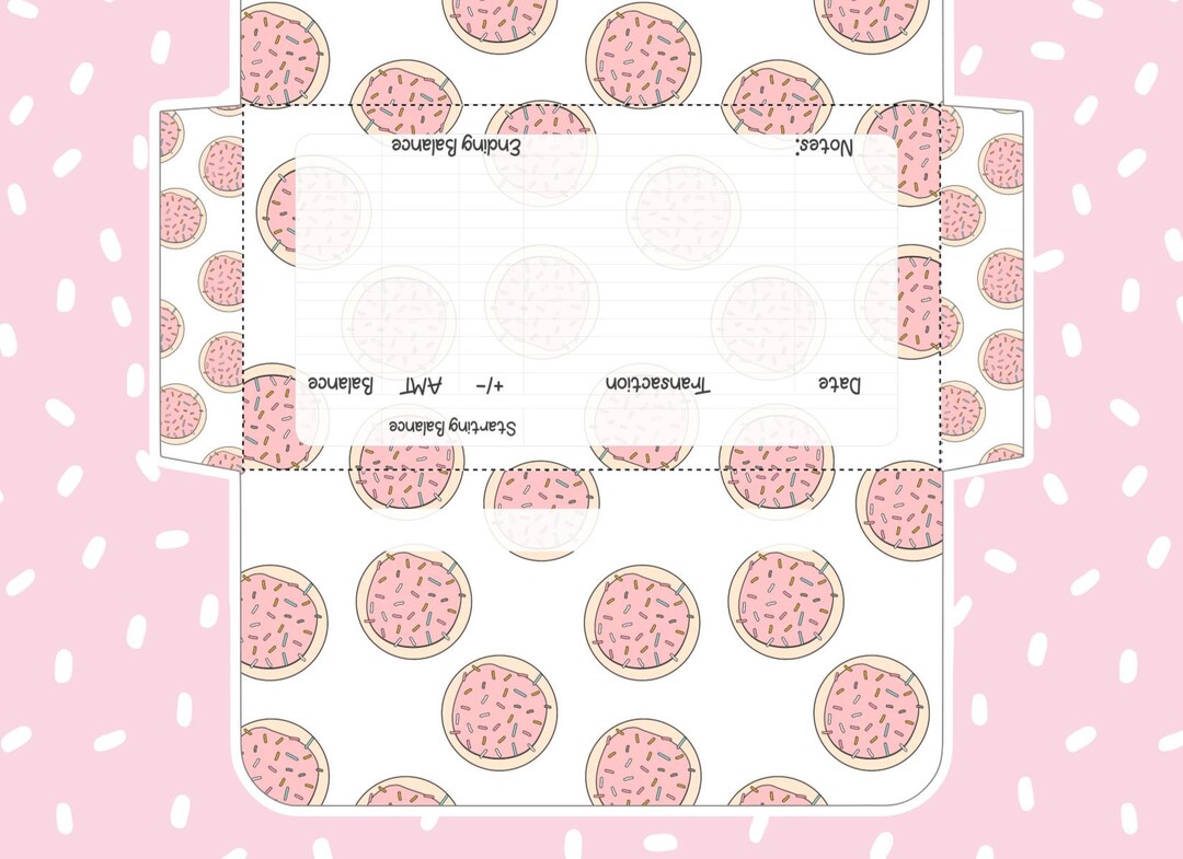 Cash Stuffing Envelope Printable, Crumble Cookies, Kawaii Cute, Pastel ...