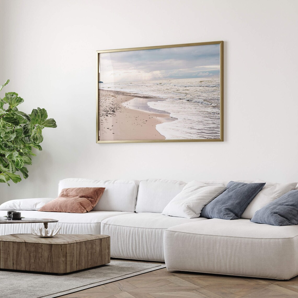 Neutral Beach Print, PRINTABLE Sea Poster, Minimalist Wall Art Beach ...