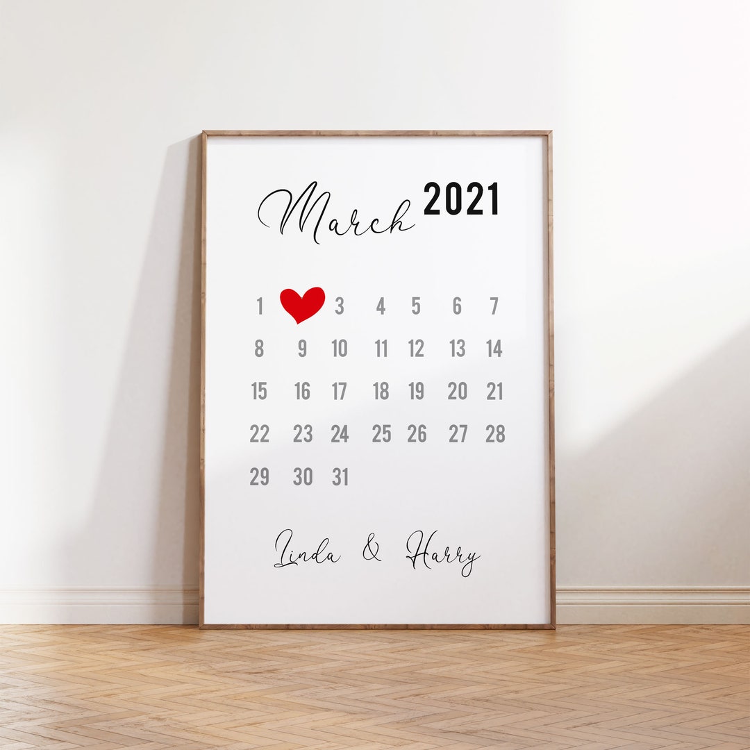 Personalized Couple Poster With Name and Date, PRINTABLE Wall Art ...