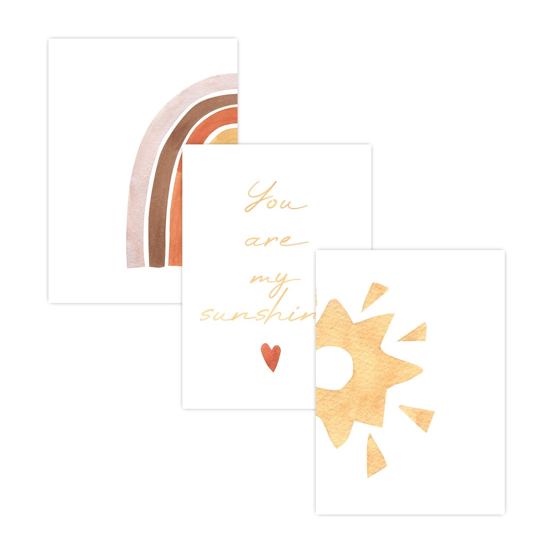 You Are My Sunshine, PRINTABLE Boho Nursery Wall Art, Neutral Rainbow ...