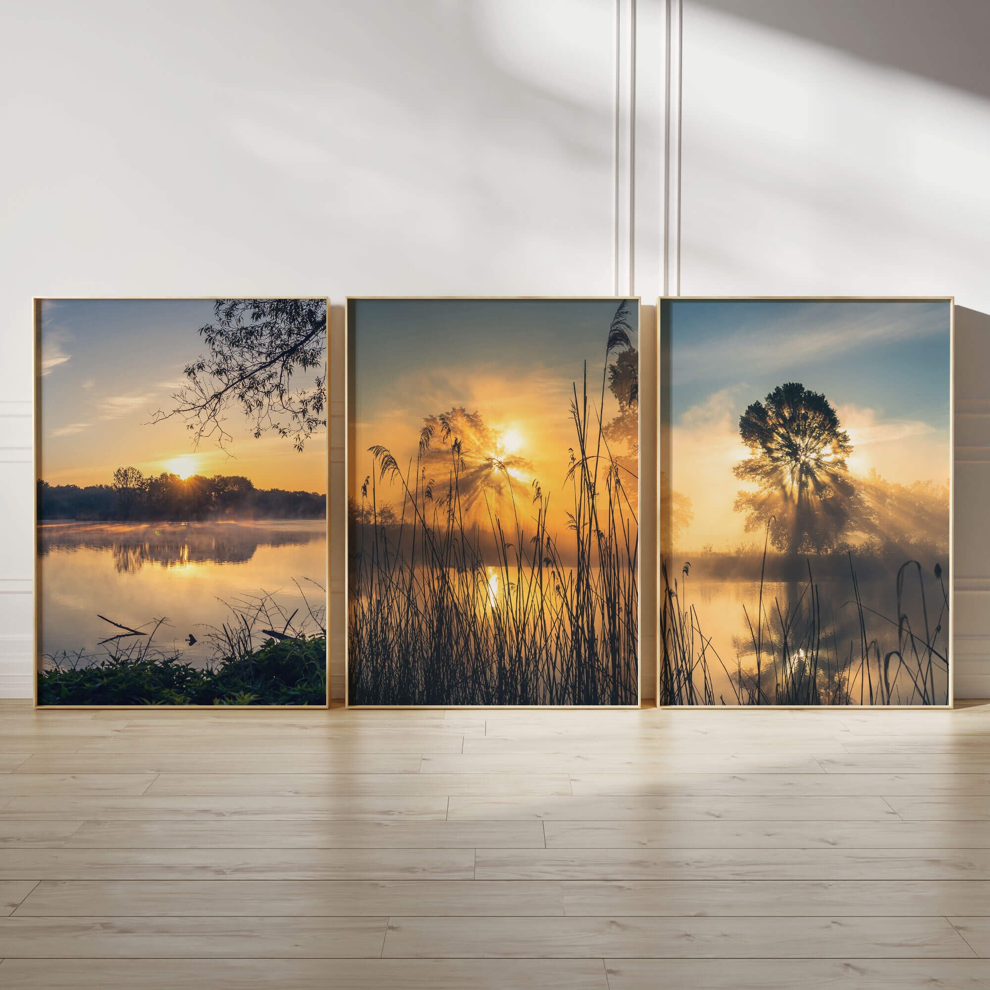 Landscape Sunrise Poster Set, Landscape Wall Art, Beautiful Sunrise ...