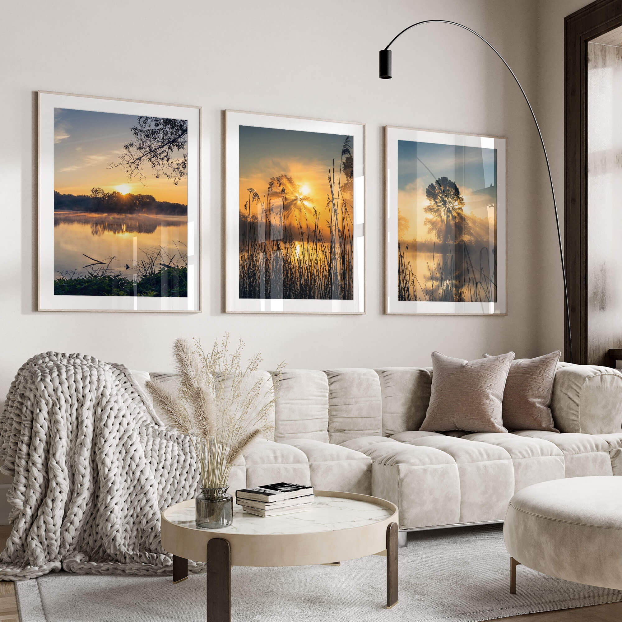 Landscape Sunrise Poster Set, Landscape Wall Art, Beautiful Sunrise ...