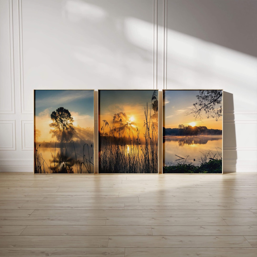 Landscape Sunrise Poster Set Landscape Wall Art Beautiful - Etsy