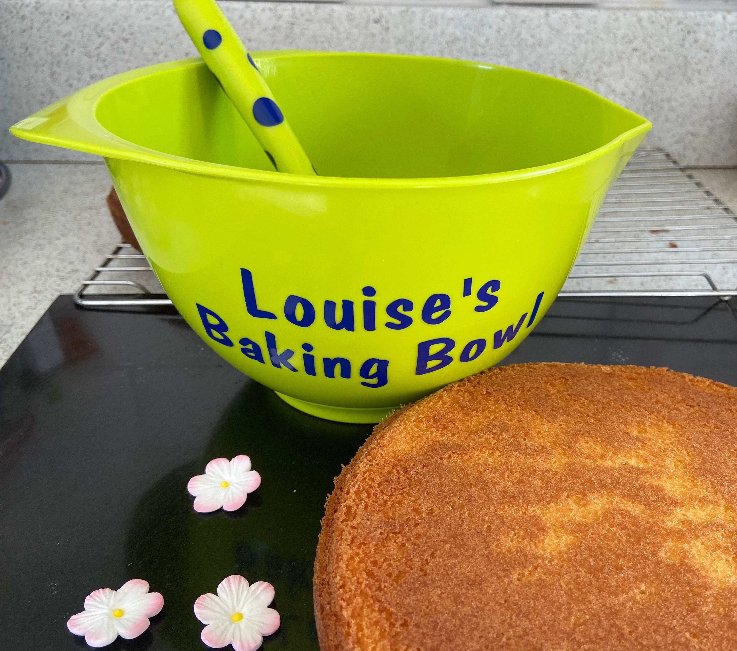 Personalised Mixing Bowl With Spout and Handle/baking Bowl/coloured ...