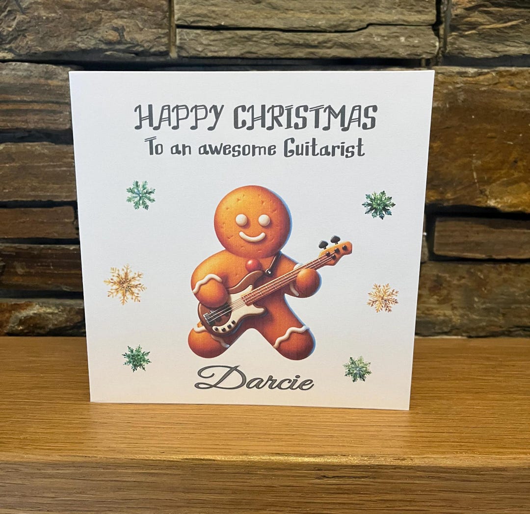 Personalised Christmas Card, Musical Instrument Christmas Card ...