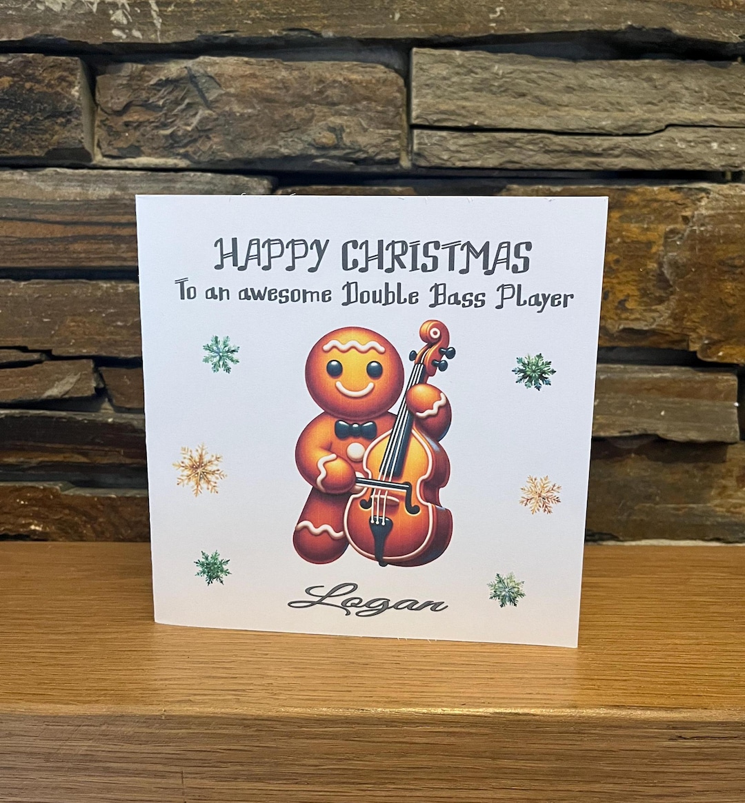 Personalised Christmas Card, Musical Instrument Christmas Card ...