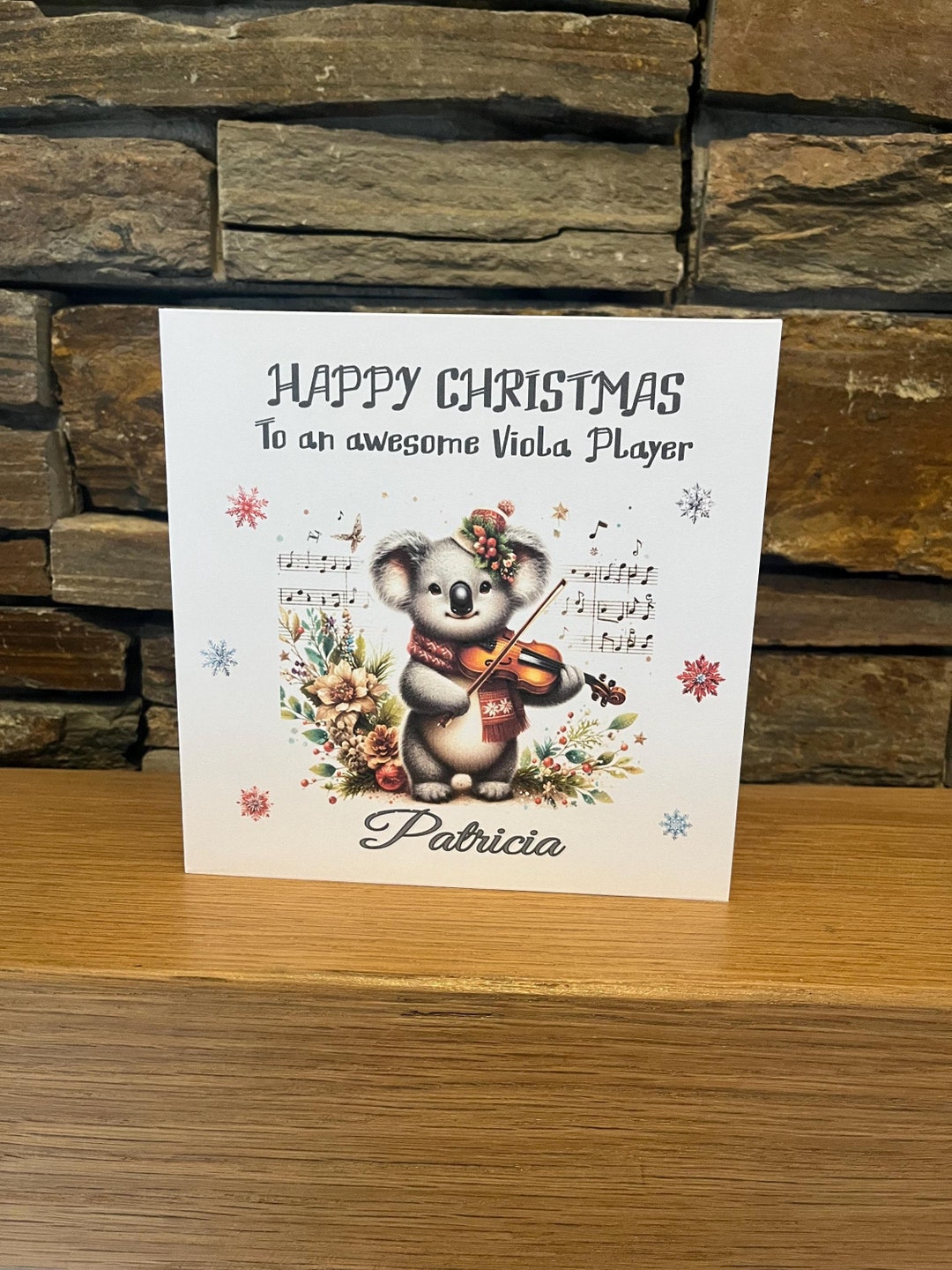 Personalised Christmas Card, Musical Instrument Christmas Card ...