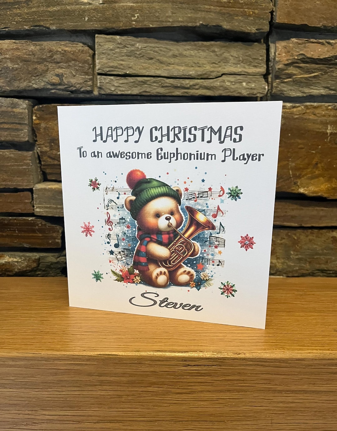 Personalised Christmas Card, Musical Instrument Christmas Card ...