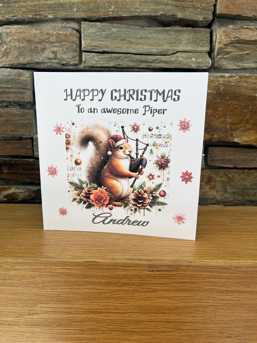 Personalised Christmas Card, Musical Instrument Christmas Card ...