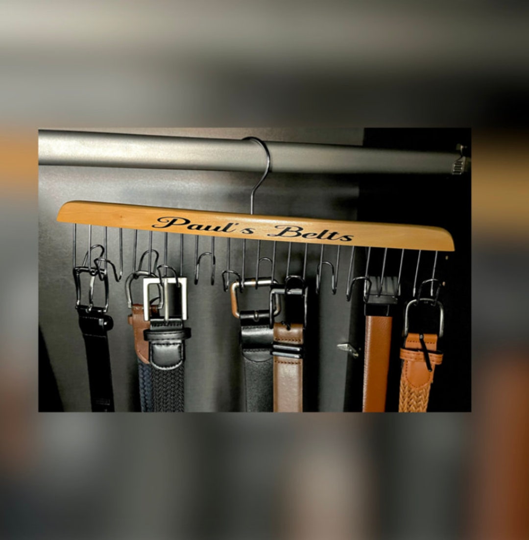 Personalised Belt Hanger, Men's Hanger, Coat Hanger, Personalised ...