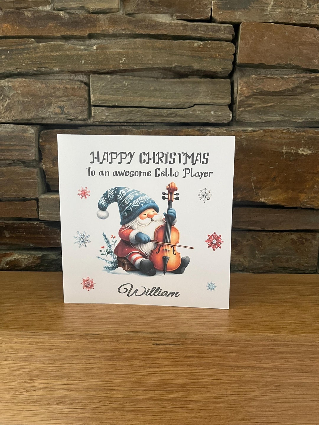 Personalised Christmas Card, Musical Instrument Christmas Card ...