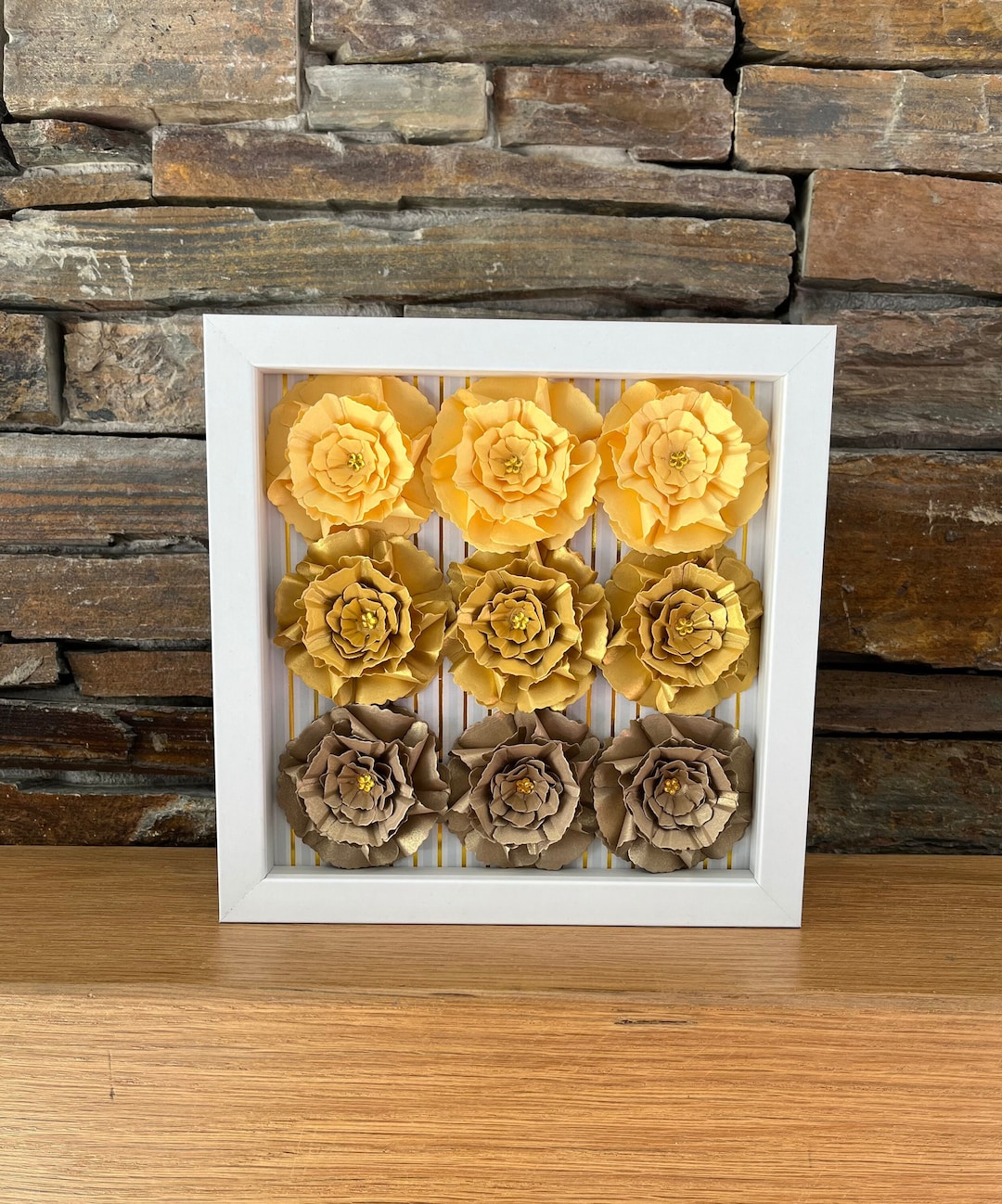 Gold Flower Picture/gift for Her/floral Frame/mothers Day Gift/birthday ...