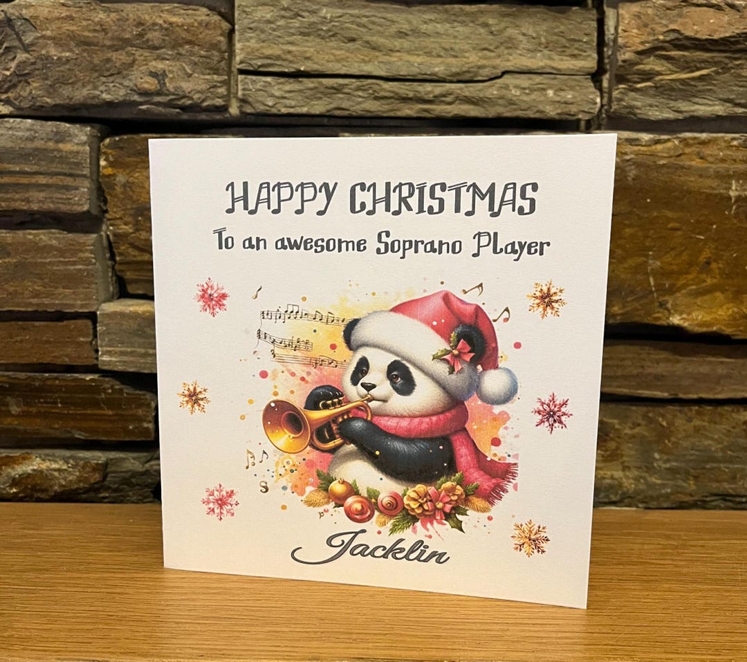 Personalised Christmas Card, Musical Instrument Christmas Card ...