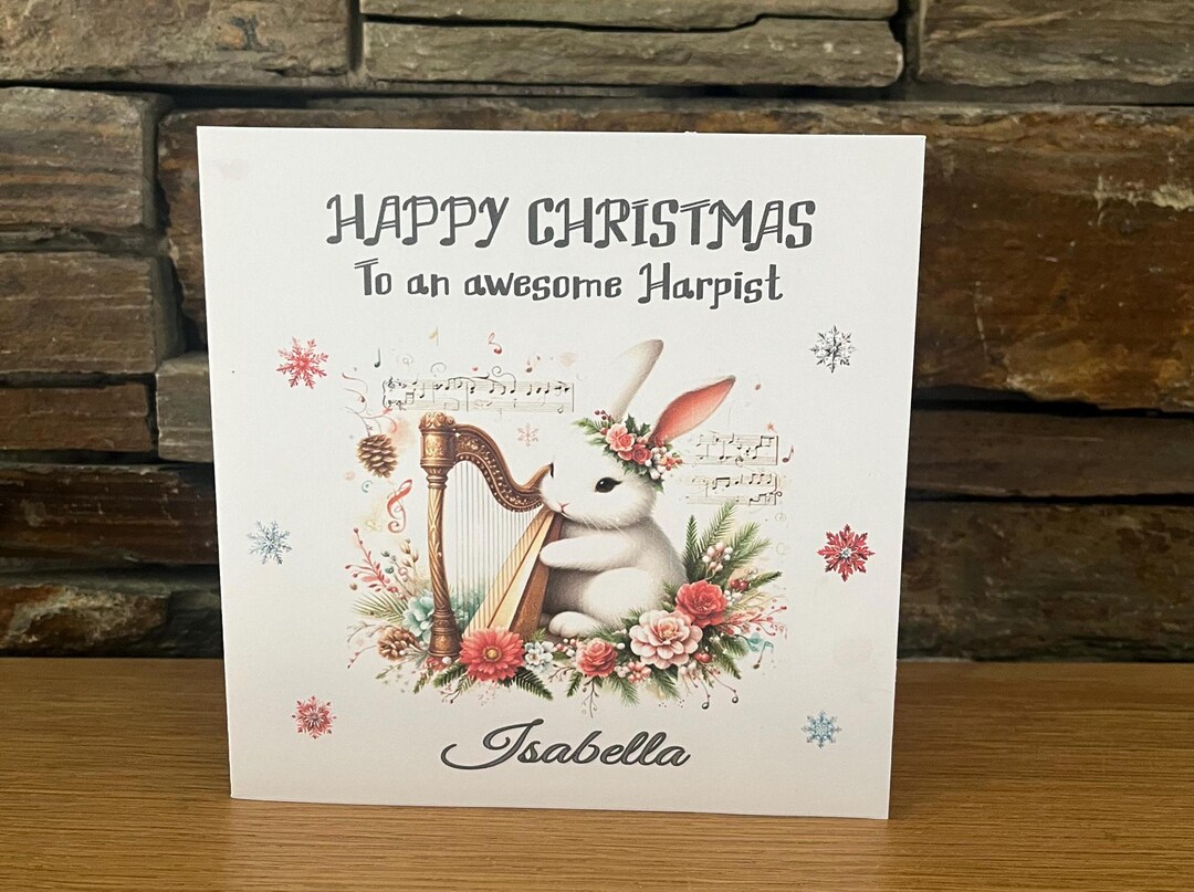 Personalised Christmas Card, Musical Instrument Christmas Card ...