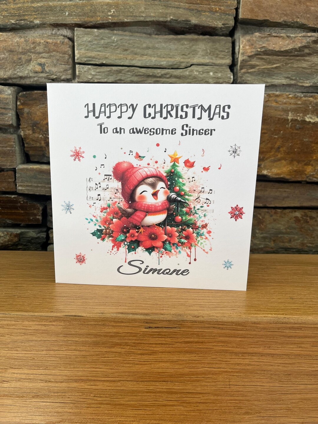 Personalised Christmas Card, Musical Instrument Christmas Card ...