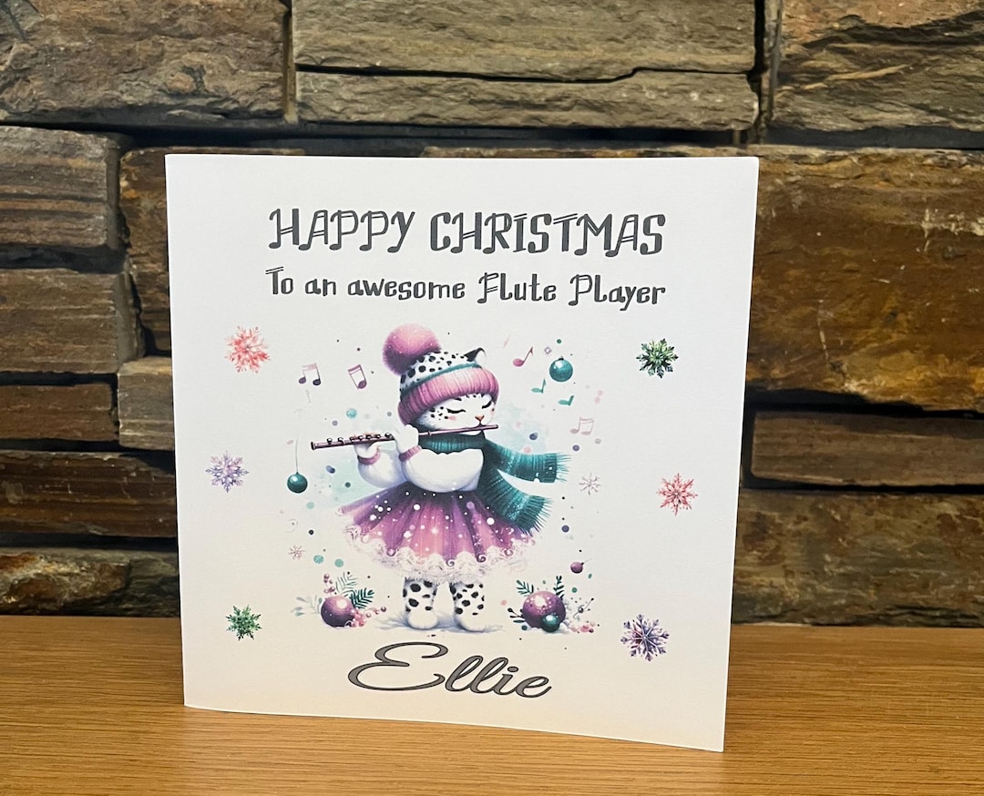 Personalised Christmas Card, Musical Instrument Christmas Card ...