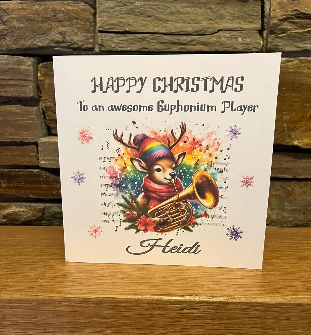 Personalised Christmas Card, Musical Instrument Christmas Card ...