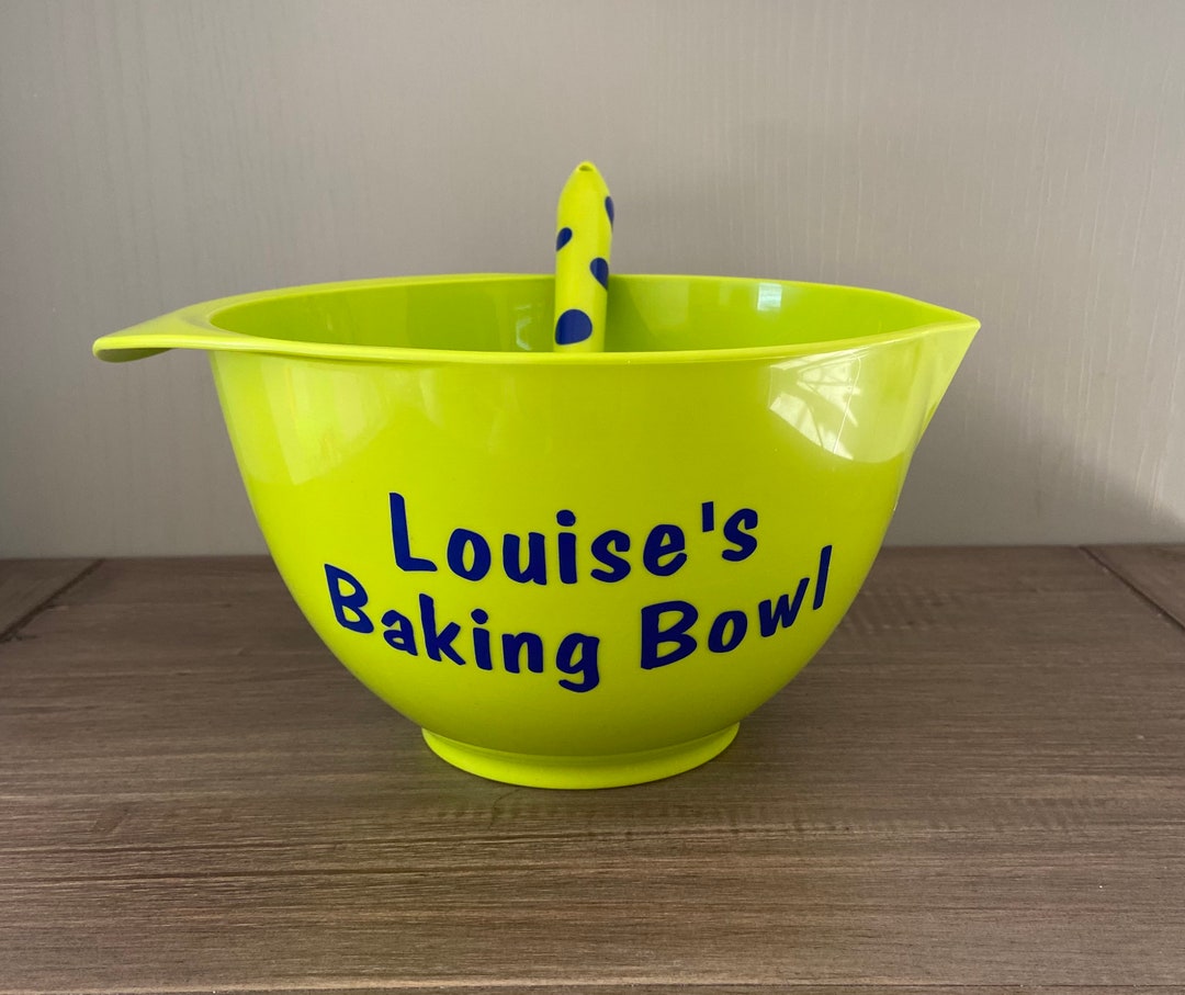 Personalised Mixing Bowl With Spout and Handle/baking Bowl/coloured ...