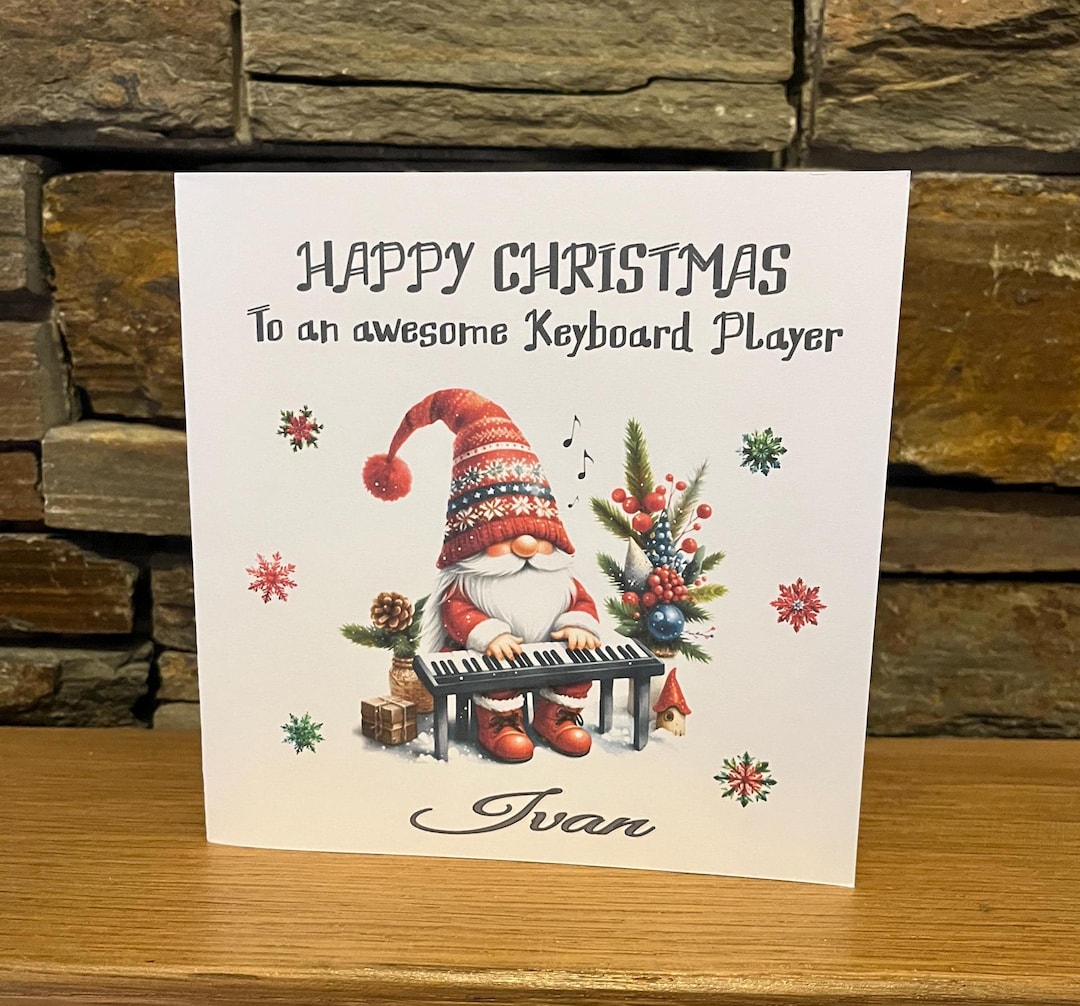 Personalised Christmas Card, Musical Instrument Christmas Card ...