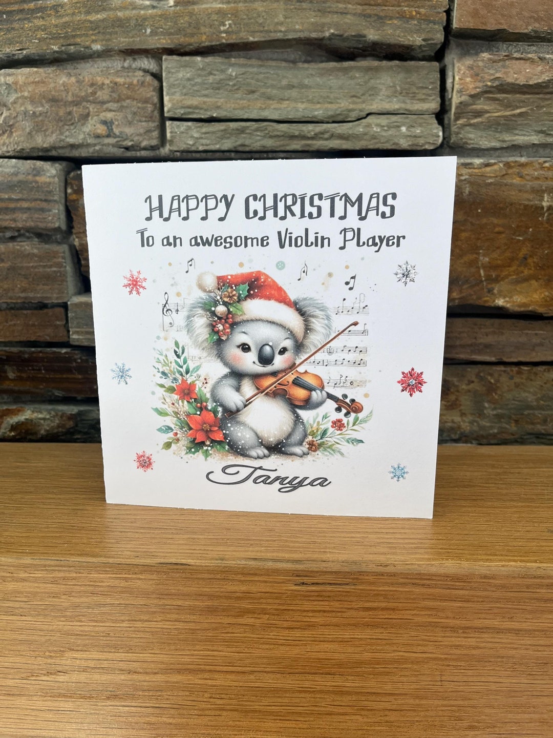 Personalised Christmas Card, Musical Instrument Christmas Card ...