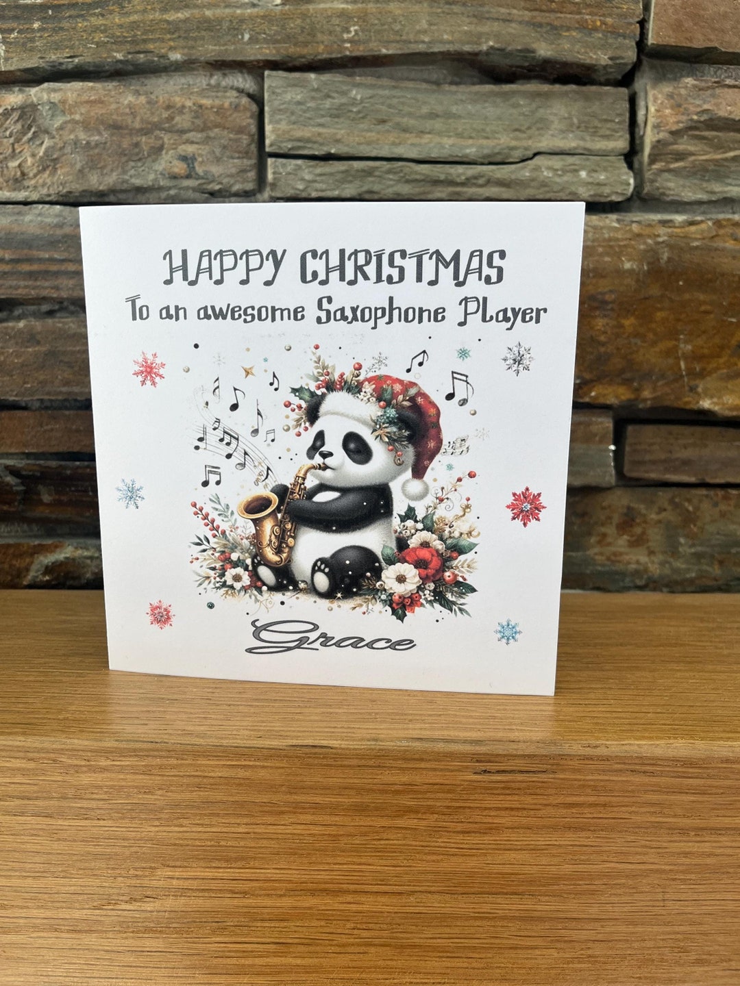 Personalised Christmas Card, Musical Instrument Christmas Card ...