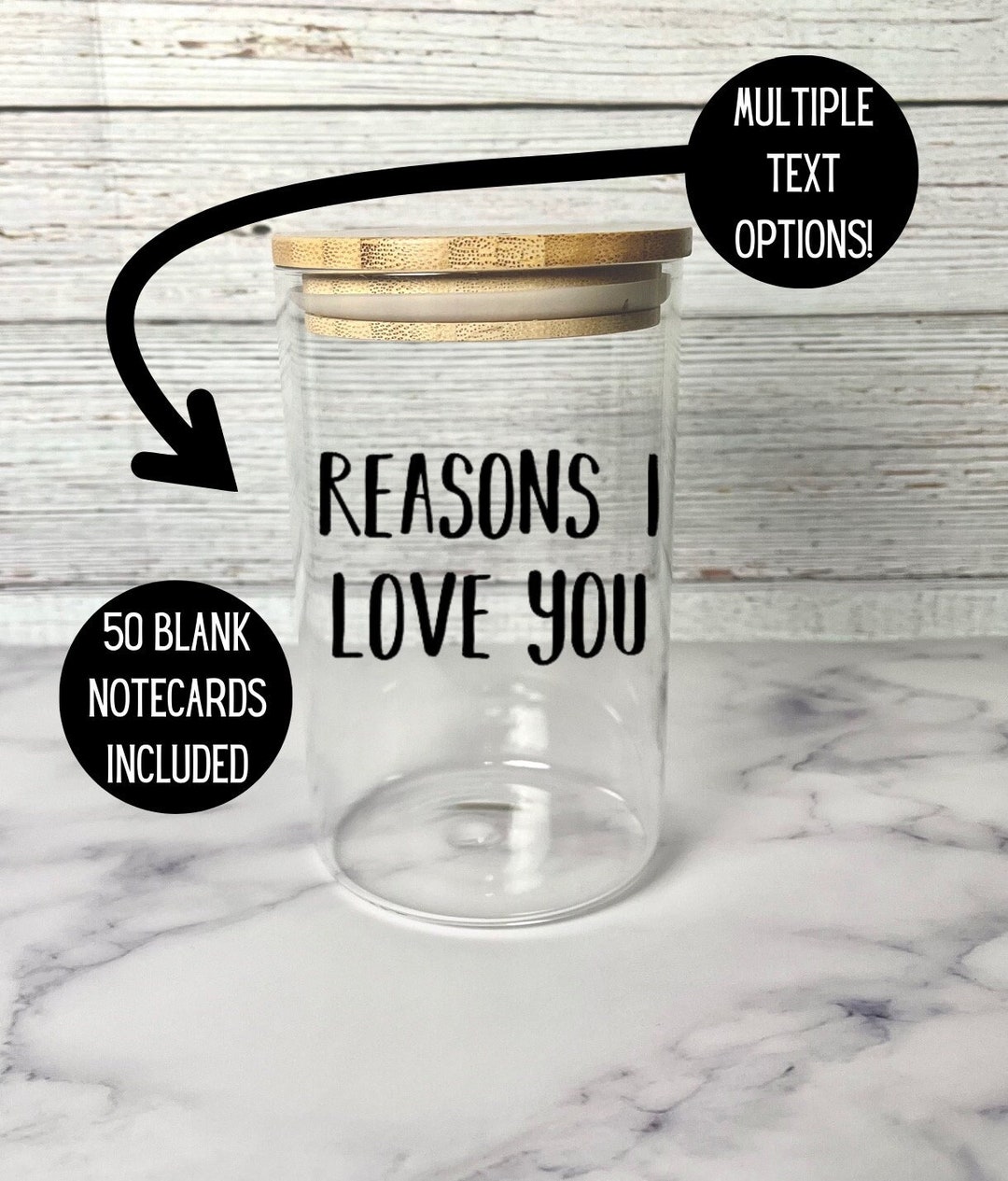 I Love You Jar I Love You Because Jar Love Notes Jar Reasons I Love You ...