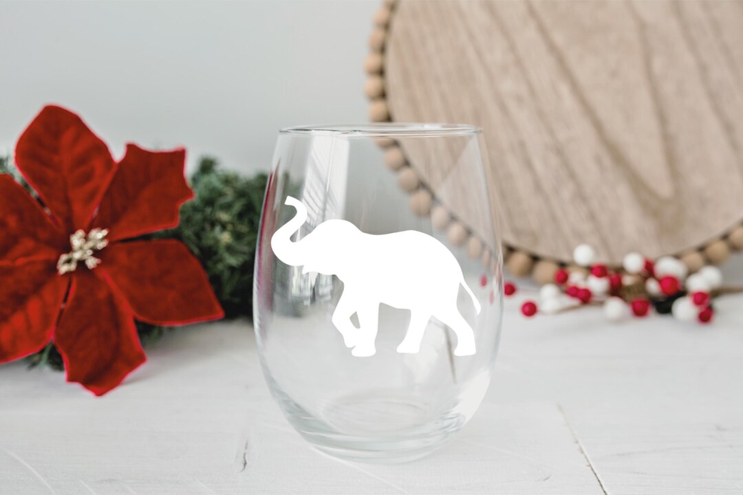 White Elephant Wine Glass | White Elephant Party Gift | Stemless Wine ...