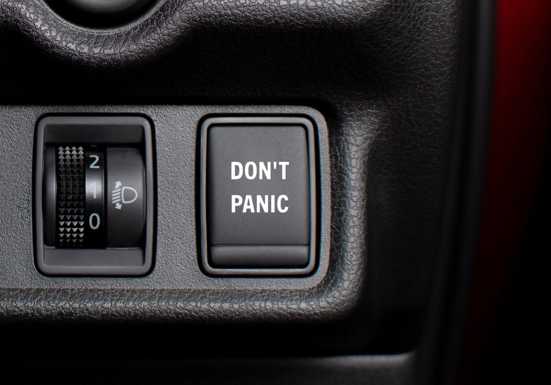 Don't Panic Button Decal | Don't Panic Decal | Don't Panic Decal for Empty Button in Car | Don't ...